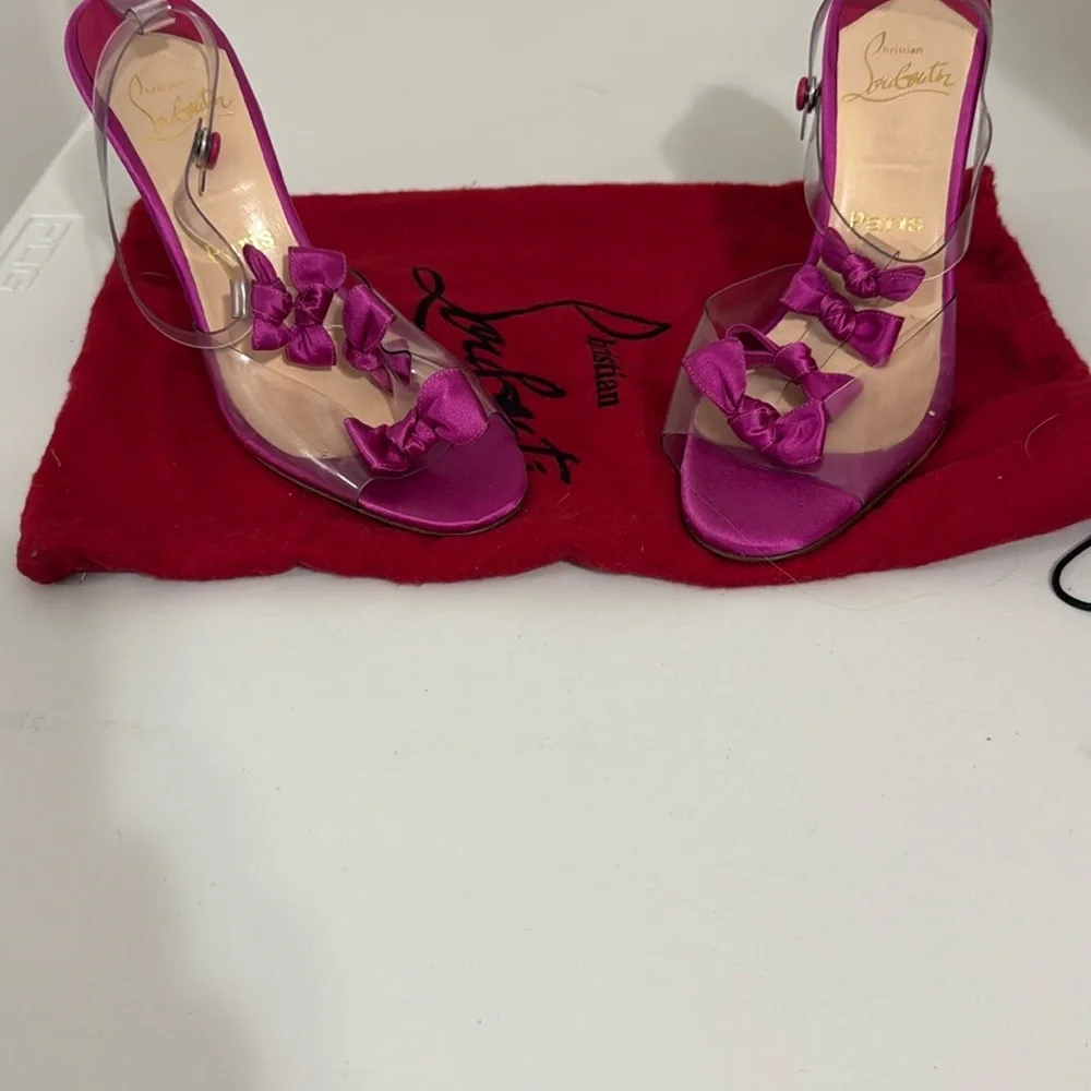 Christian Louboutin | Shoes | Christian Louboutin Fuchsia Bow Heels ...